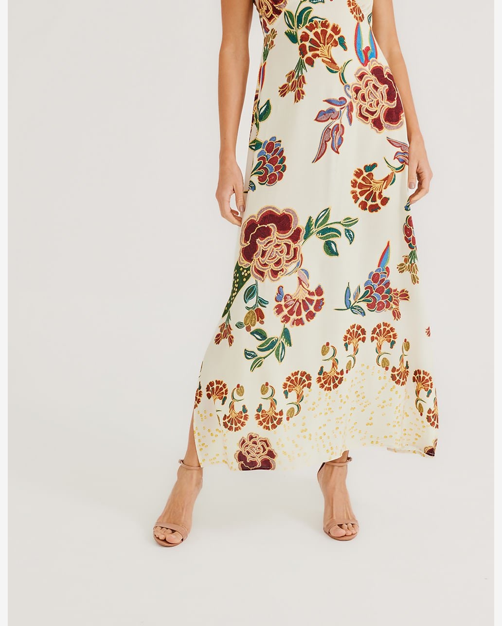 Riachuelo | Vestido New Longo Estampado Bia - Areia