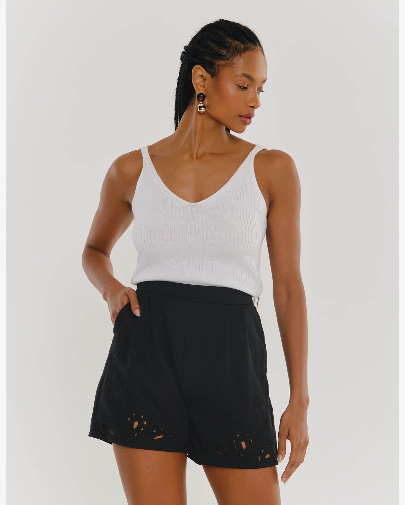 Riachuelo | Short Renda Lateral - Preto