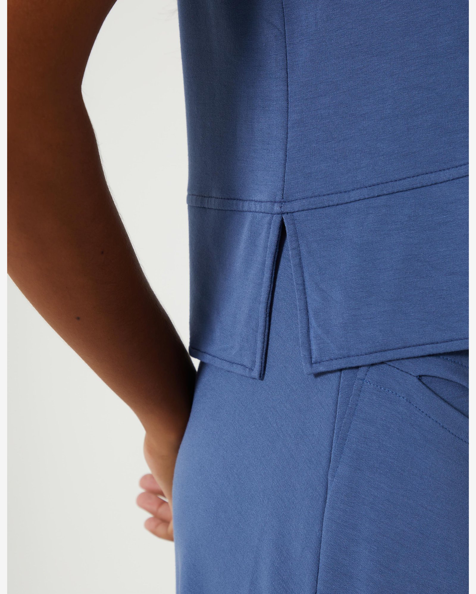 Riachuelo | Blusa Cropped Pala Dupla - Azul Acinzentado