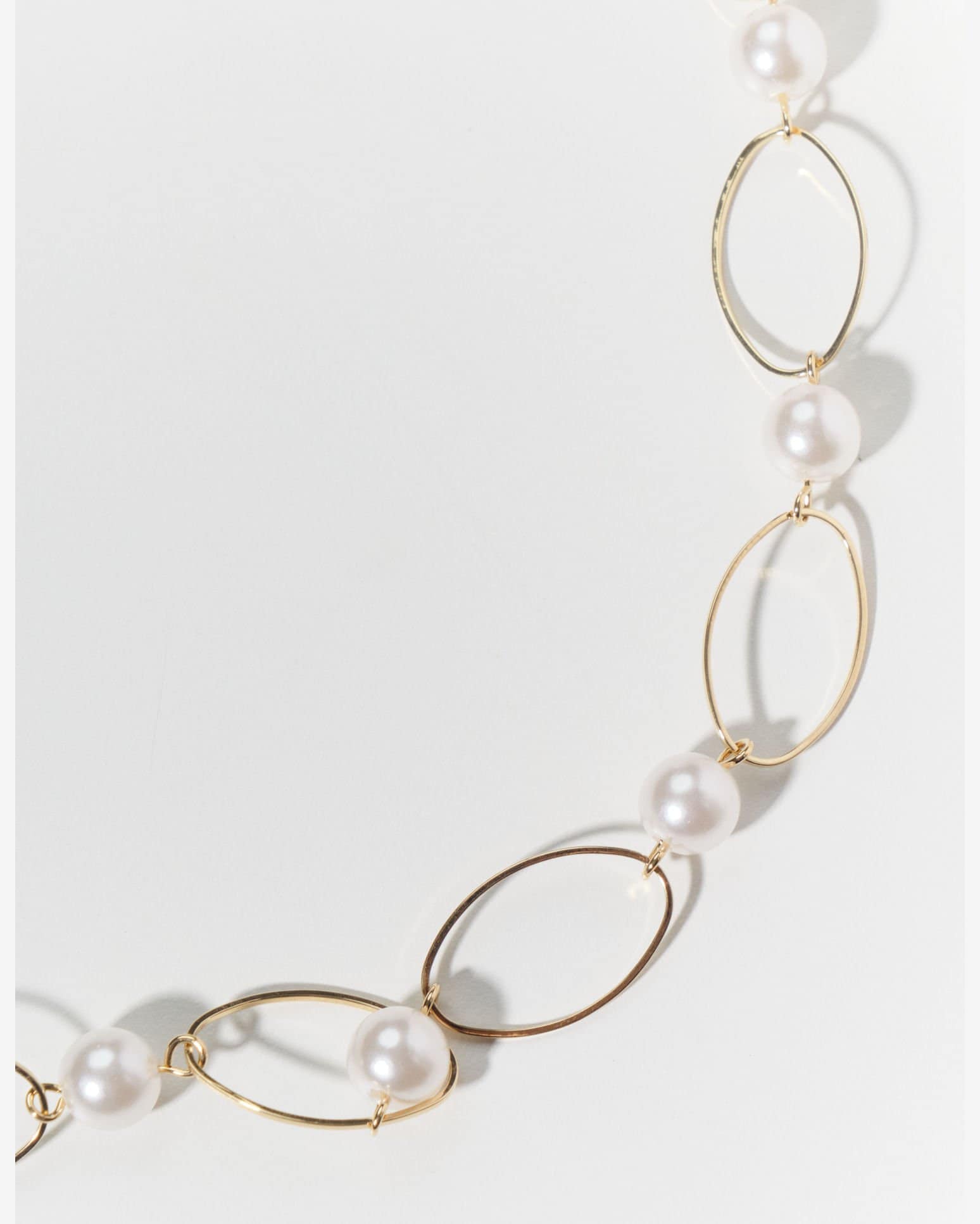 Riachuelo | Colar Longo Argola Oval e Pérola - Dourado