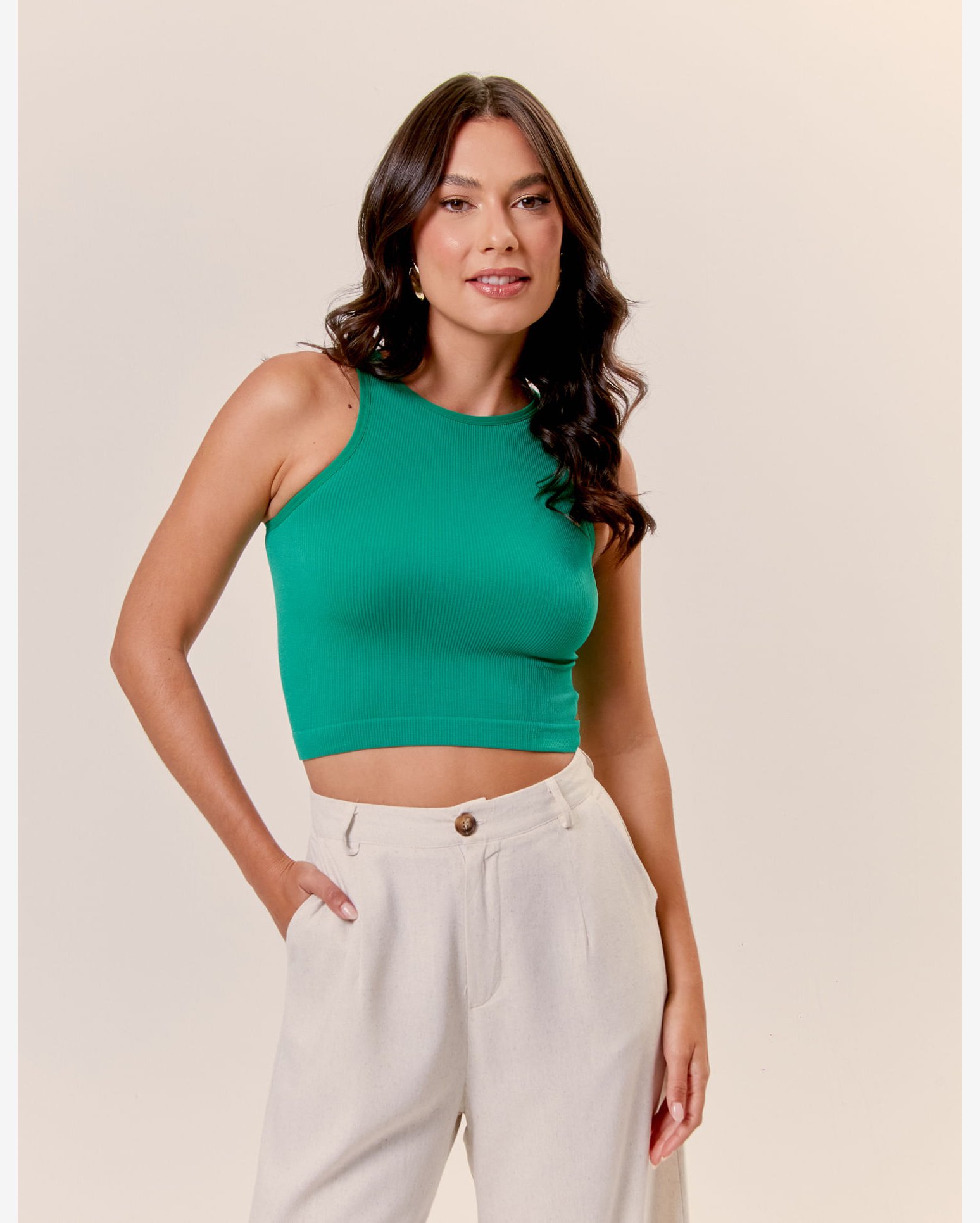 Riachuelo | Blusa Under Seamless Claudia - Verde Bandeira