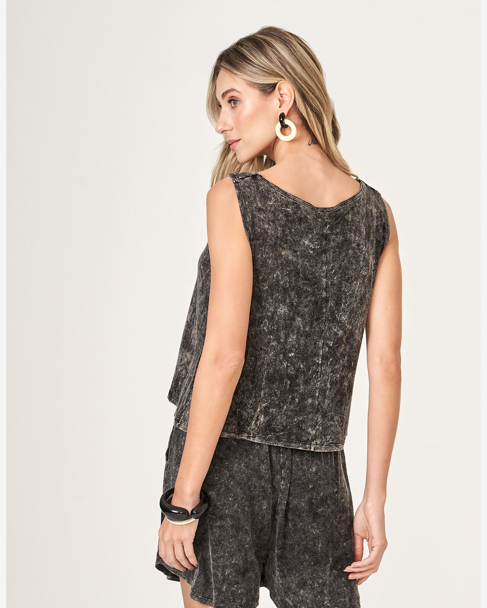 Riachuelo | Cropped Stone - Preto