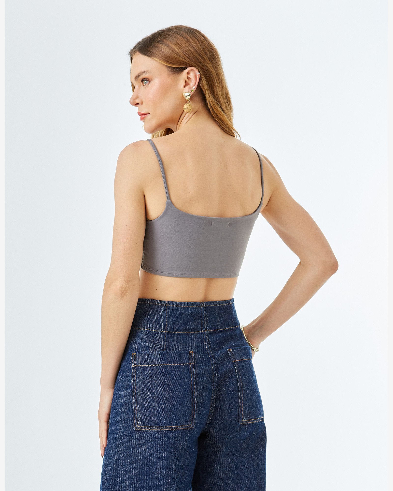 Riachuelo | Top Faixa Basic - Cinza