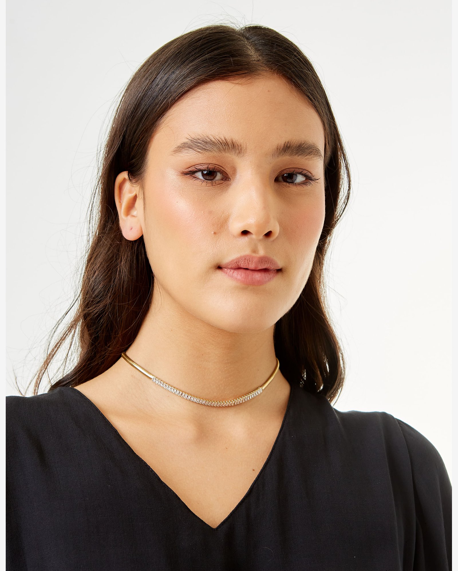 Riachuelo | Colar Curto Zirconia - Dourado