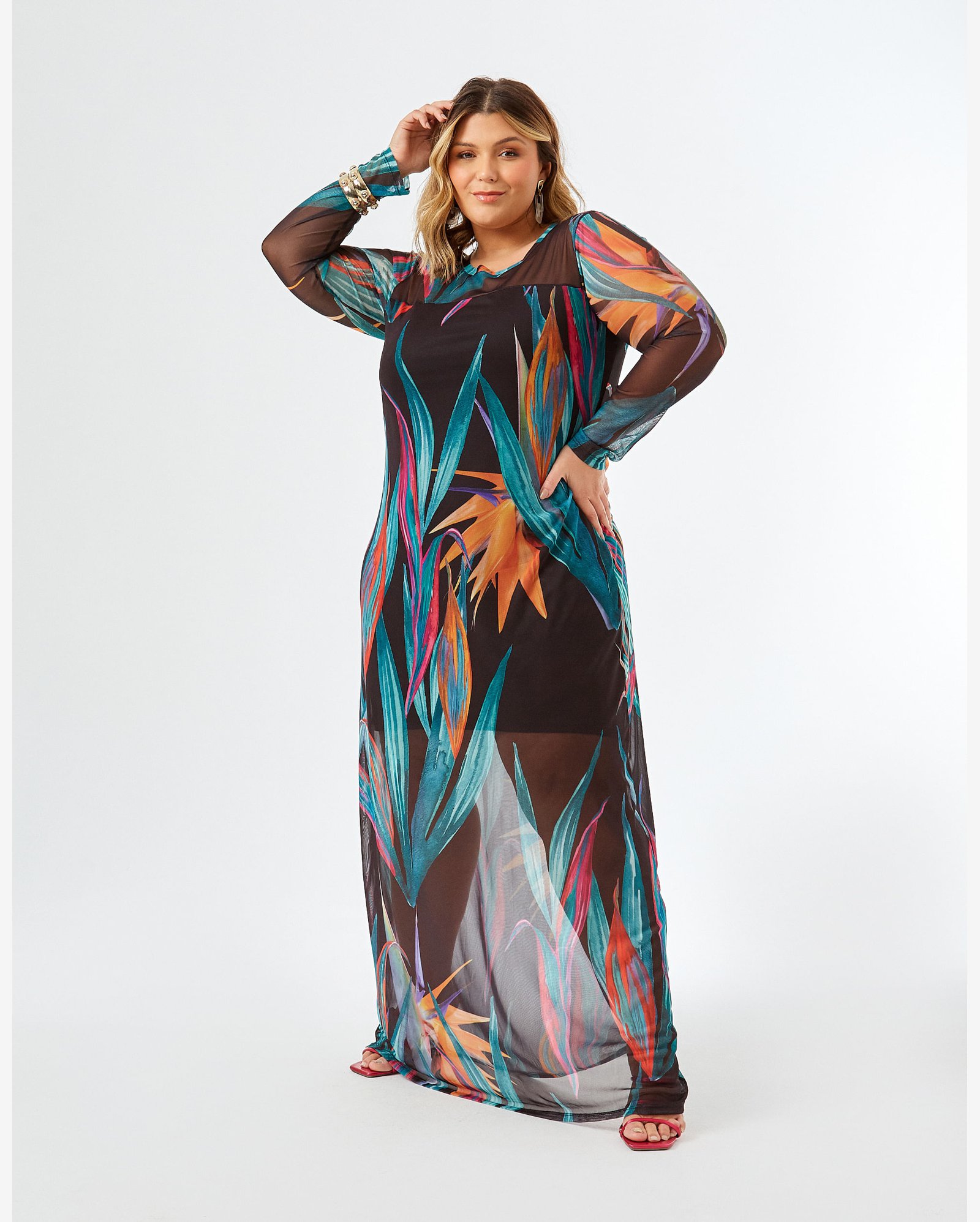 Riachuelo | Vestido Jess Maxi Longo - Azul