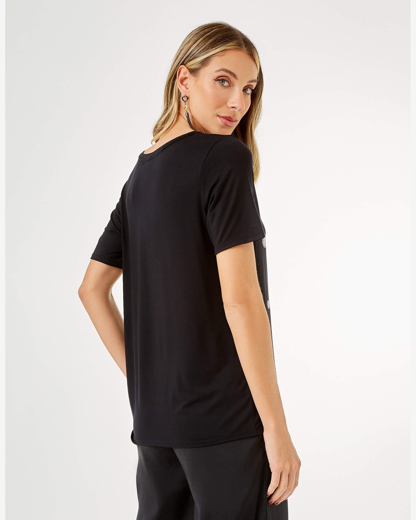 Riachuelo | Blusa Poá Bordado - Preto