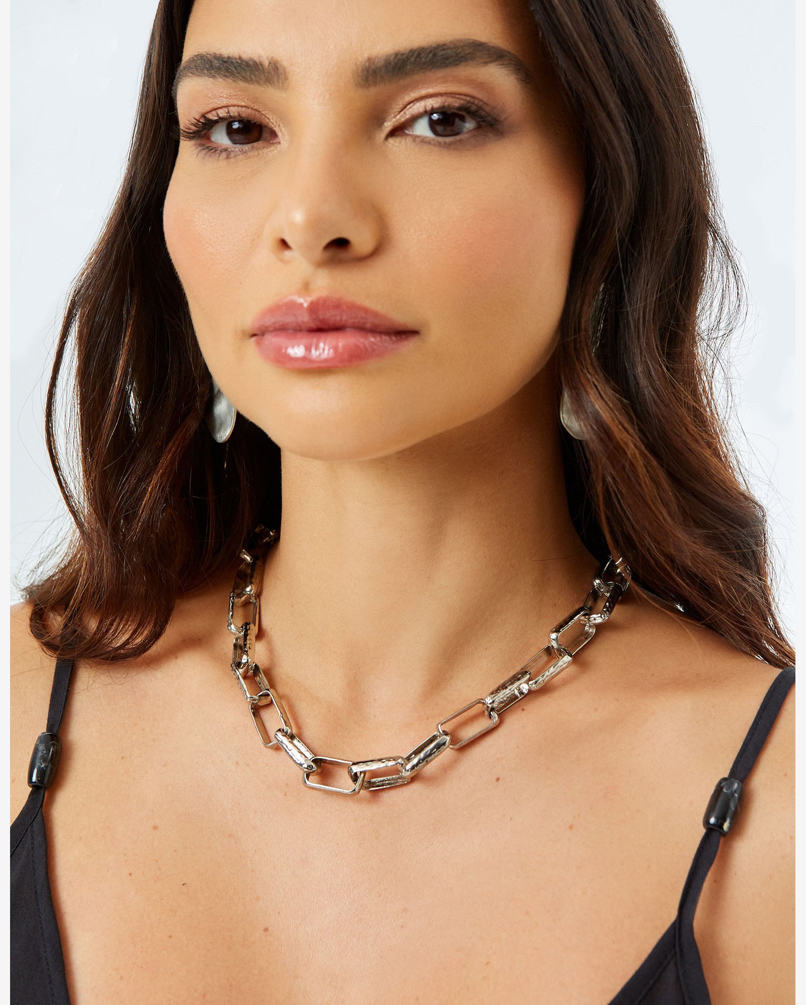 Riachuelo | Colar Corrente Retangular - Niquel