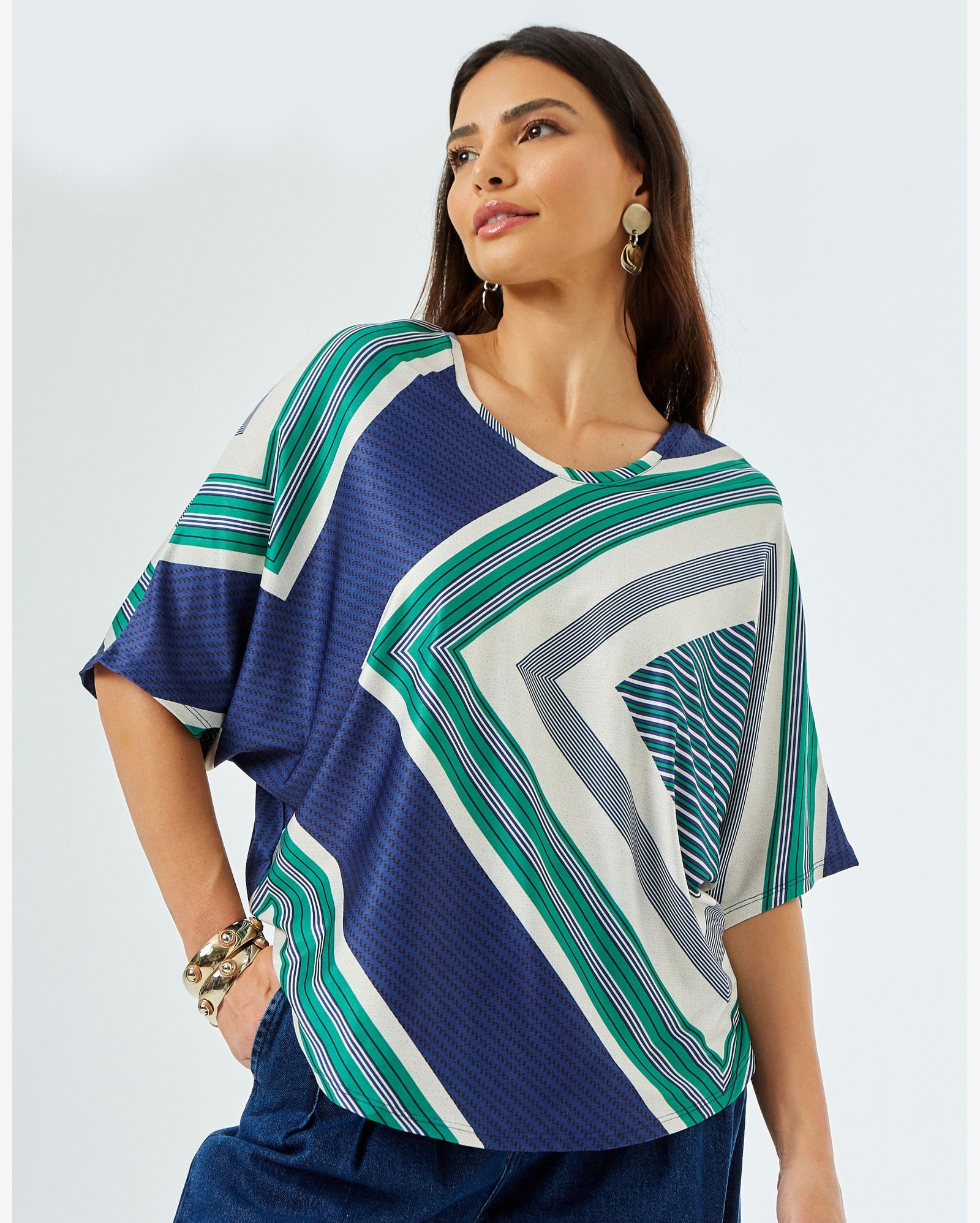 Riachuelo | Blusa Lenço Blue Ampla - Off White